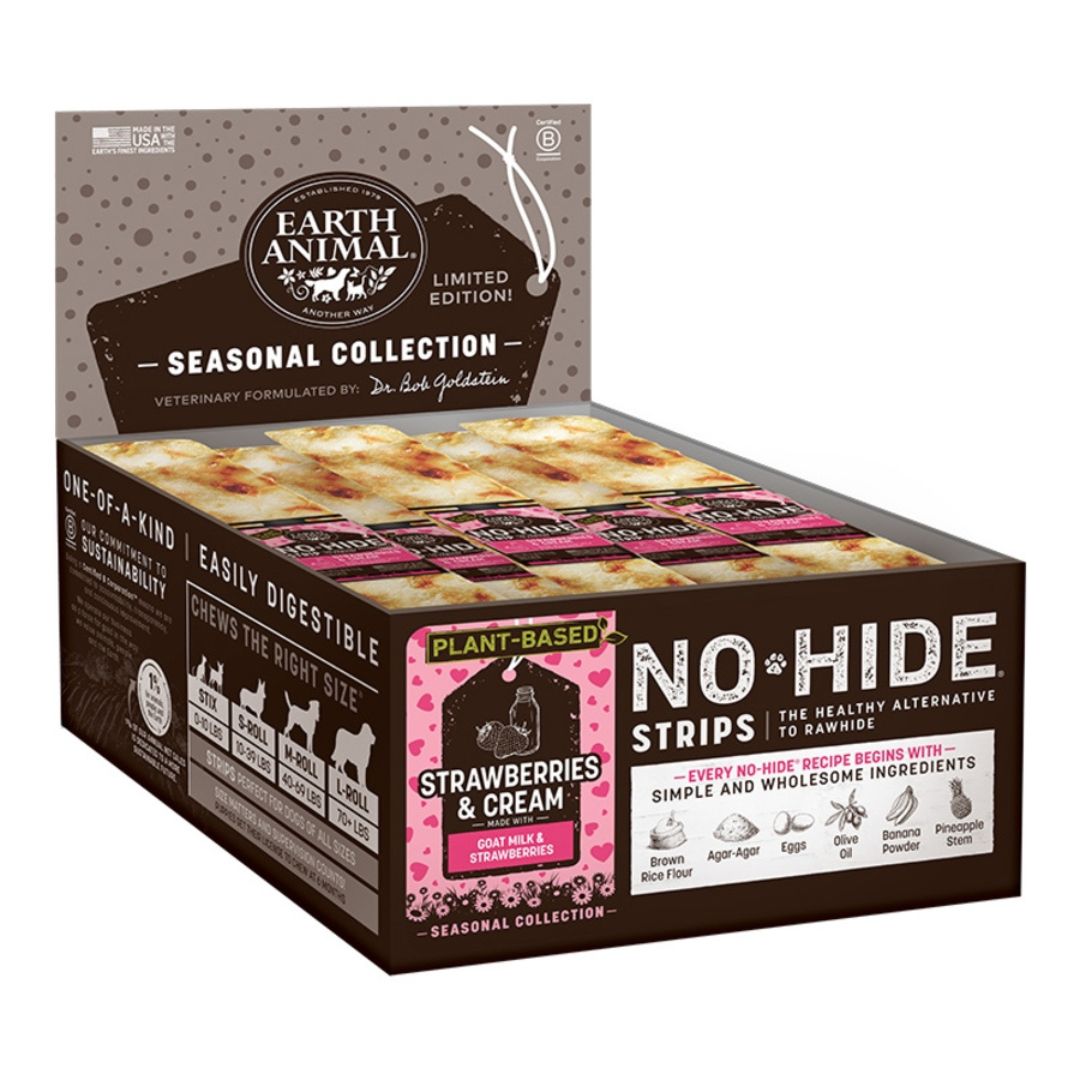 Earth Animal Dog No-Hide Strips Strawberry & Cream 60 Count – Pet DropShipper