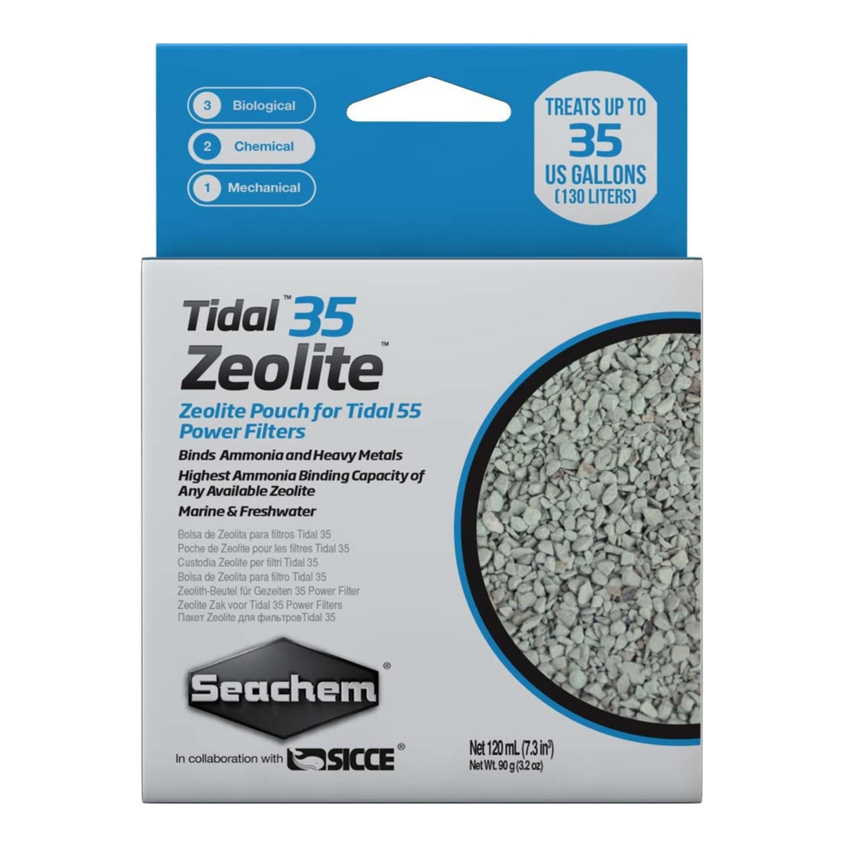 Seachem Laboratories Tidal Zeolite Ammonia and Heavy Metals Binding Me ...