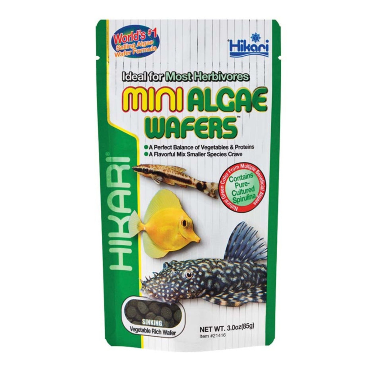 Hikari USA Algae Wafers Sinking Wafer Fish Food 1ea/2.2 lb, Mini – Pet ...
