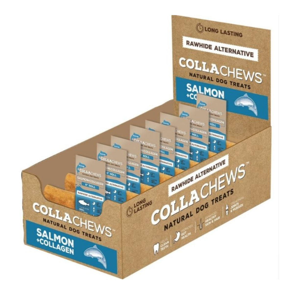 Collachews Collagen Roll PDQ Display Salmon 6in. 30 Count – Pet Supplies