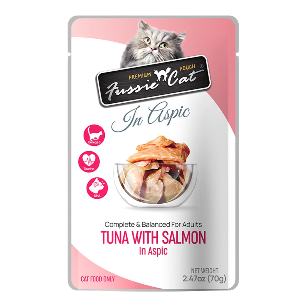 Fussie Cat Premium Tuna with Salmon in Aspic 2.47oz. Pouch (Case of 12 ...