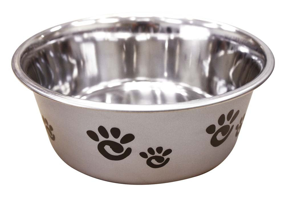 Spot Barcelona Stainless Steel Paw Print Dog Bowl Silver, 1ea/32 oz ...
