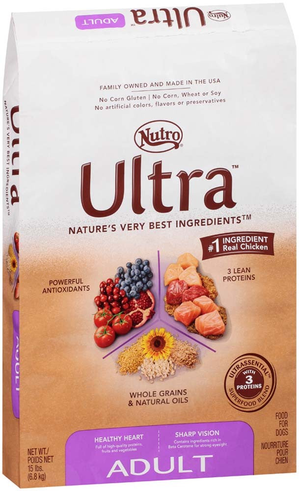 Nutro Products Ultra High Protein Adult Dry Dog Food Trio of Proteins ...