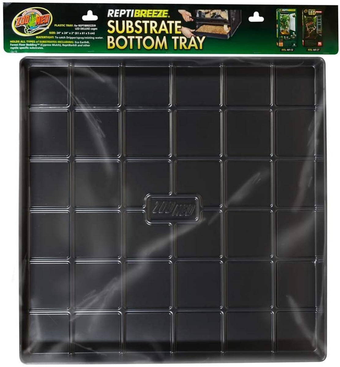 Zoo Med ReptiBreeze Substrate Bottom Tray Black 1ea/24 In X 24 in – Pet ...